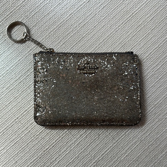 kate spade | Accessories | Kate Spade Silver Glitter Coin Purse | Poshmark